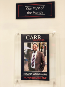 Essayas Weldegioris is Carr Companies' MVP of the Month - Colonial Parking